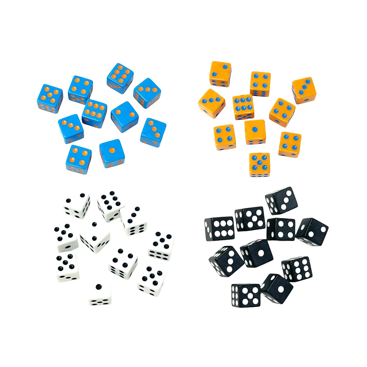 Regal Games Velocity Dice Game Set with Case - Square Dice Colored Set for Family Game Night - 2 to 4 Player (40 Dices)