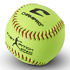 Champro ASA Game Poly Synthetic Cover, Red Stiches (Optic Yellow, 11-Inch)