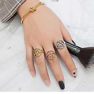 Jude Jewelers Stainless Steel Star Pattern Statement Cocktail Party Promise Anniversary Ring (Silver, 10)