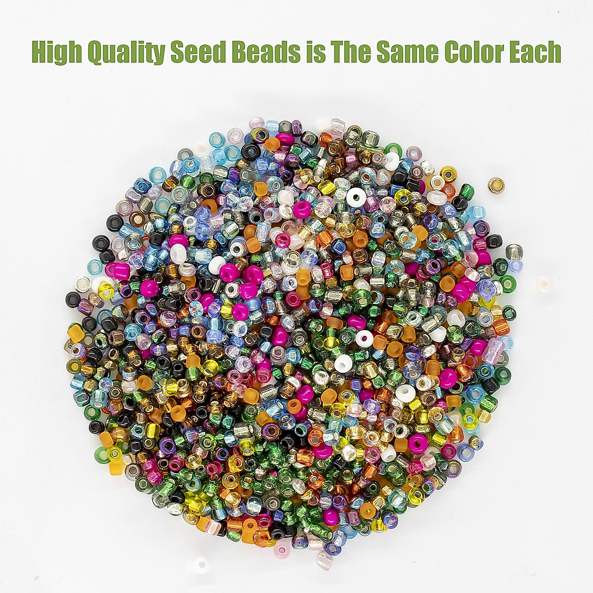 Ybxjges 24000Pcs 2mm Glass Seed Beads Kit, with 28 Colors Small Beads Kit for Girls,Women and Adults,Bracelets, Necklaces,Earring,Jewelry Making Supplies