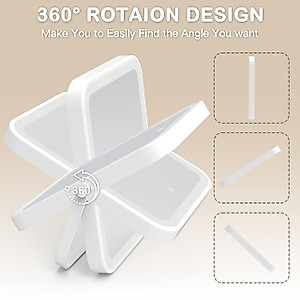 ROLOVE Vanity Mirror with Lights, Hollywood Makeup Mirror with Light, 10"x12" Lighted Desktop Makeup Mirror with 6 Dimmable LED Bulbs, Cosmetic Makeup Mirror with Stand, Smart Touch Control