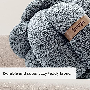THE BALLOW Knot Pillow - Boucle Fabric Large Knot Pillow - Decorative Knotted Ball Pillow - Round Throw Pillows For Couch or Cuddle pillow (Steel Grey)