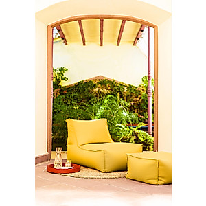 Gouchee Home Alpine Outdoor/Indoor Bean Bag Lounger Chair with Back Rest Filling Included for Patio and Outdoors Yellow