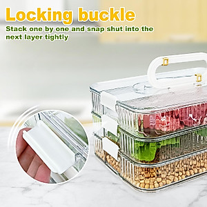 JOBVERT Deli Meat Container for Fridge, Lunch Meat Container for Refrigerator with Lids, 3 Layer Bacon Cheese Cold Cuts Storage Containers for Fridge Organizers and Storage