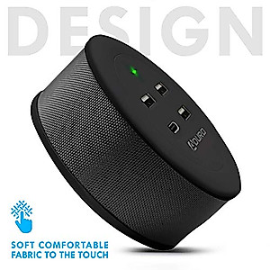 Aduro USB Charging Station for Multiple Devices [PowerUp Flair] Desktop Fast Charger 4-Port USB Hub for iPhone iPad Tablets Smartphones Black/Grey