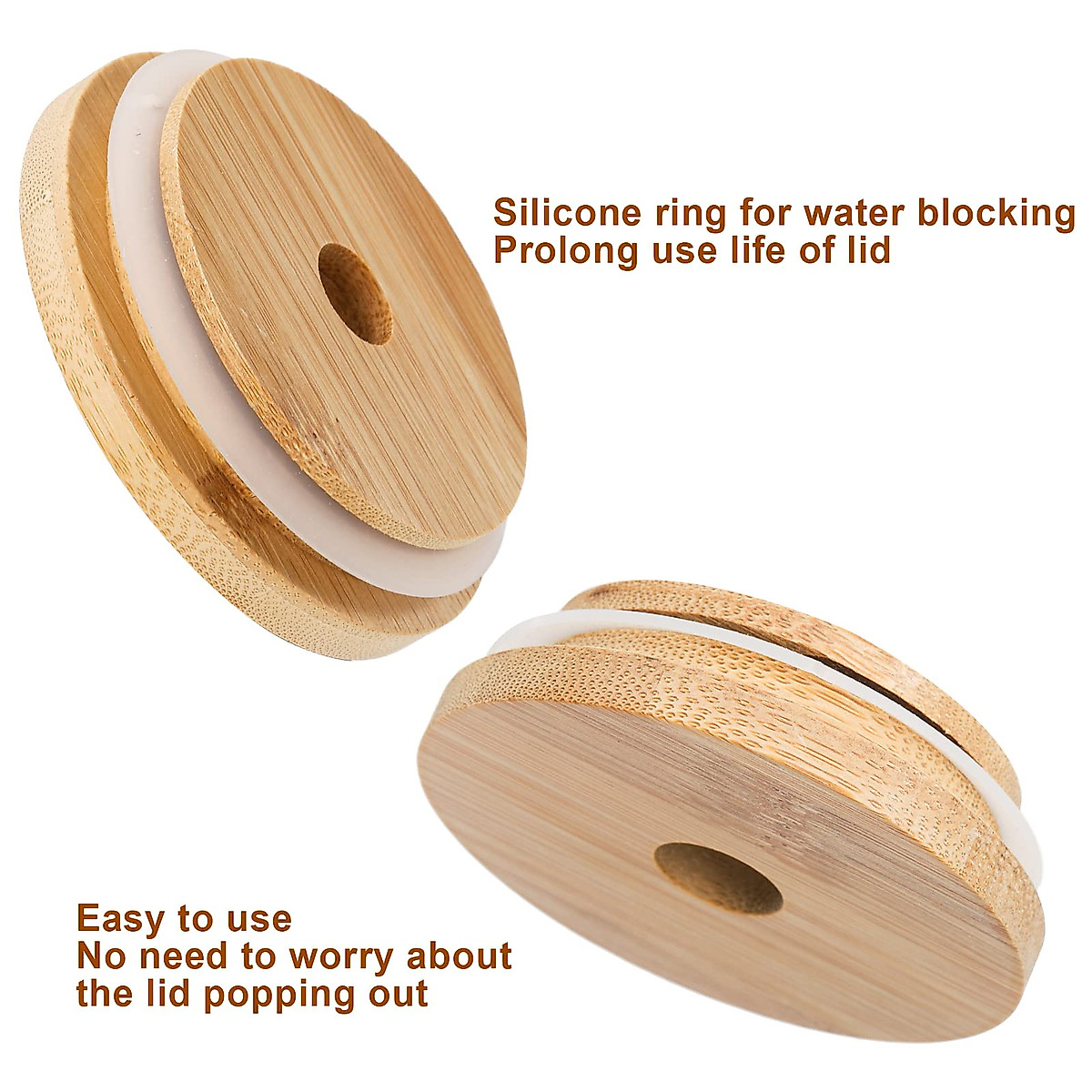 Hacaroa 4 Pack Glass Mason Jar Cups with Bamboo Lid and Straw, 16 Oz Regular Mouth Mason Mugs Drinking Glasses with Handle, Reusable Smoothie Cups for Cold Juice, Beverage, Coffee, Clear