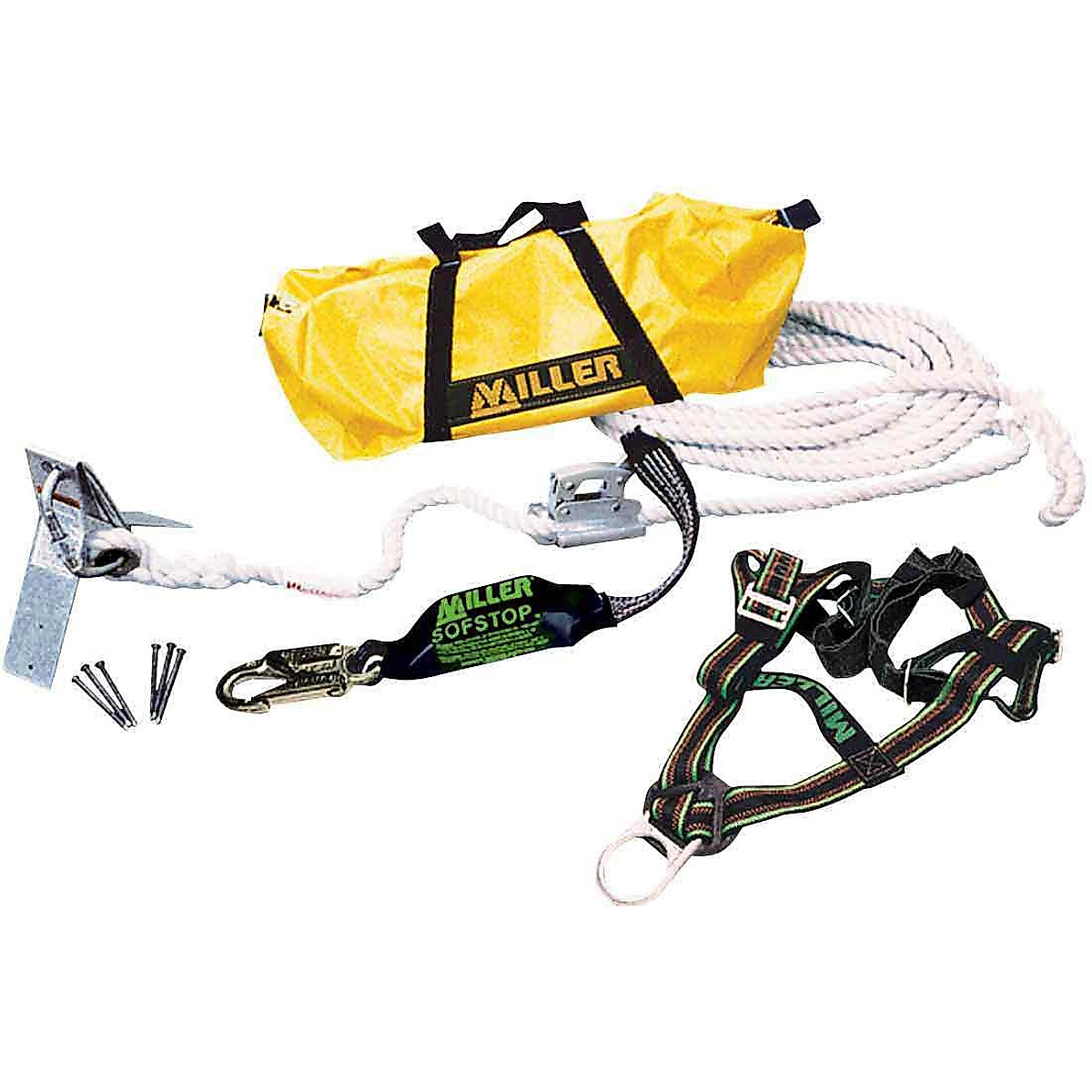 Miller by Honeywell RA20-25/25FTU 25-Feet Reusable Roofing Fall Protection Anchor Kit with Hardware