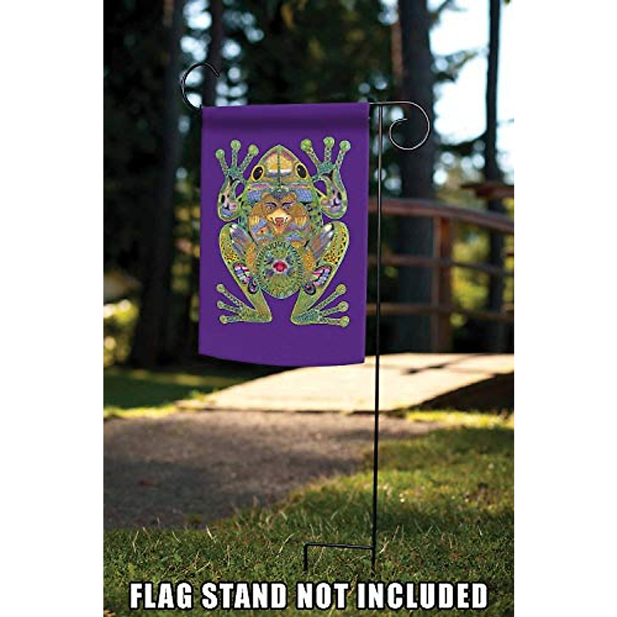 Toland Home Garden 119609 Animal Spirits- Frog Frog Flag 12x18 Inch Double Sided Frog Garden Flag for Outdoor House Indigenous Flag Yard Decoration