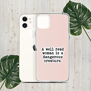 A Well Read Woman is Dangerous Creature Sticker, Quote Stickers, Book Club Sticker, Reading Sticker, Water Assitant Die-Cut Vinyl Funny Decals for Laptop, Phone, Water Bottles, Kindle Sticker