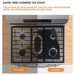 DAORDAER Stove Covers for Gas Burners, Stove Top Cover Cropped Easy Clean Reusable Stove Protector Liners Non Stick Washable Liner Gas Stove Burner Covers Fits Most Gas Range,27x16.7in