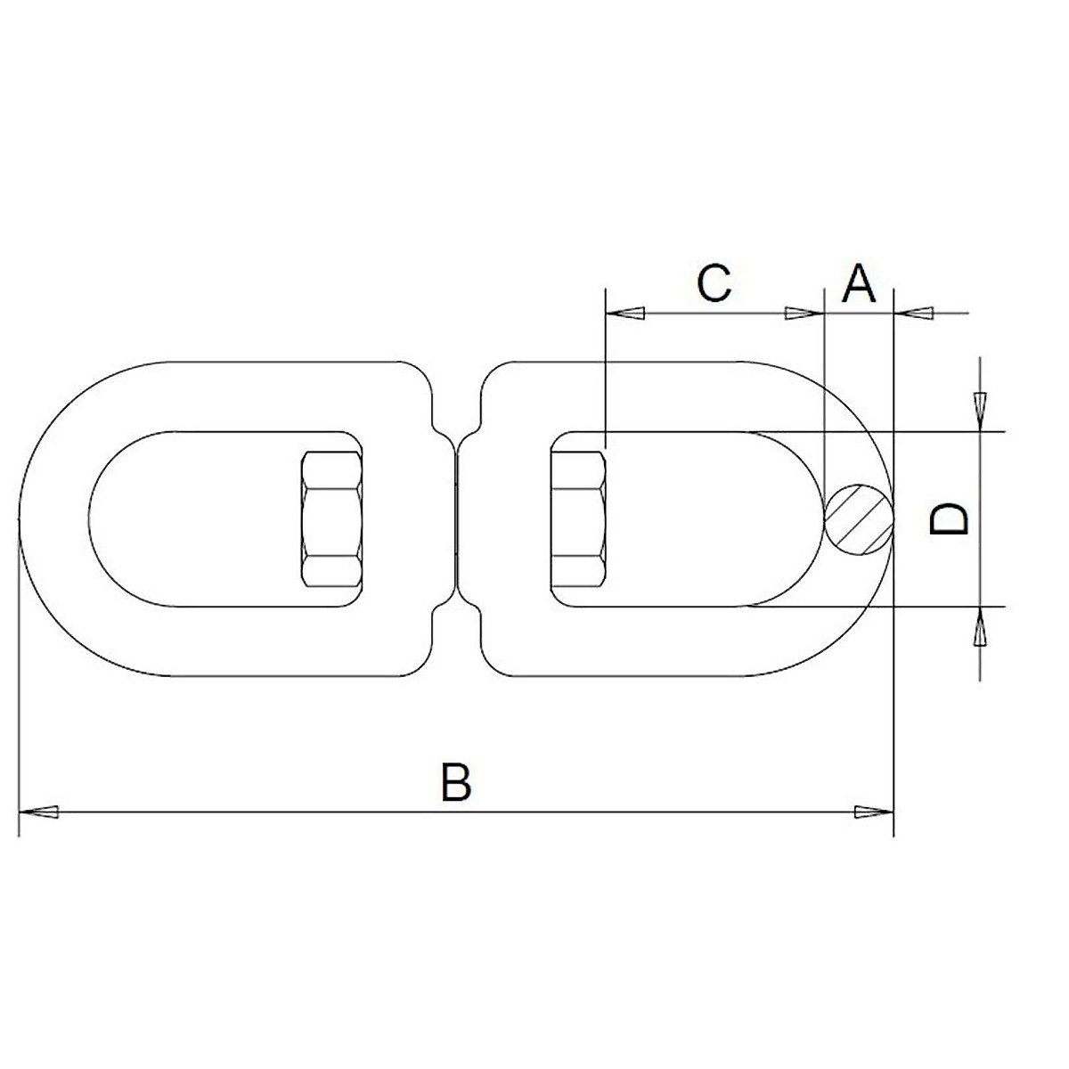 MarineNow 316 Stainless Steel Anchor Swivel Eye - Eye Connector (08mm - 5/16", 05-Pack)