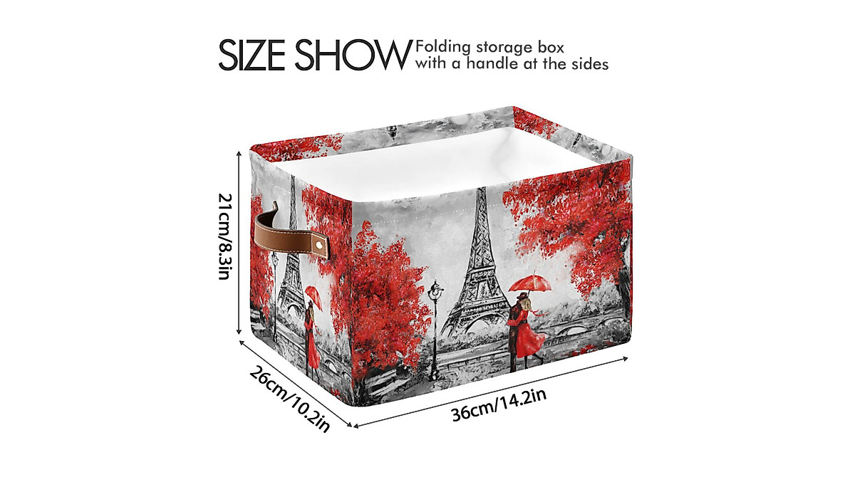 ALAZA Paris Eiffel Tower Storage Basket - Foldable & Decorative