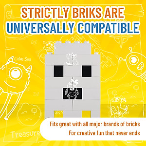 Strictly Briks Compatible with Lego Toy Building Block, Halloween Ghost Bricks, 15 Trick or Treat Goody Bags, 18 Pieces per Pack, 100% Compatible with All Major Brands, for Kids Ages 4+