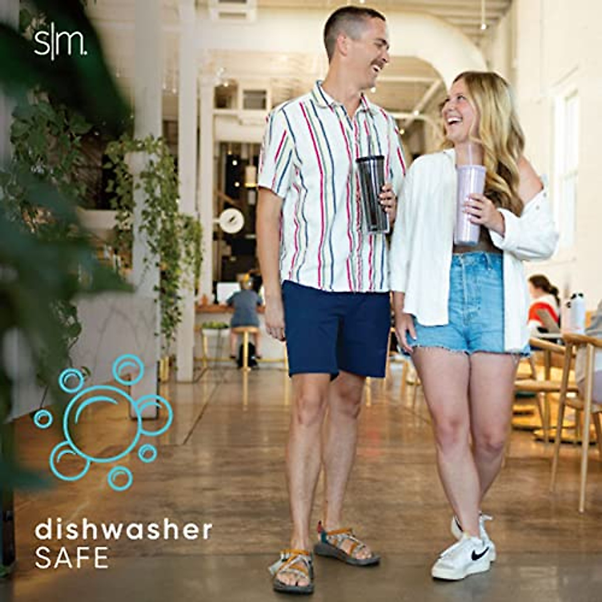 Simple Modern Plastic Tumbler with Lid and Straw | Reusable BPA Free Iced Coffee Cups Double Wall Smoothie Cup | Gifts for Women Men Him Her | Classic Collection | 24oz | Sherbet Swirl