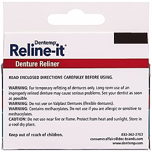 Dentemp Denture Reline Kit - Advanced Formula Reline It Denture Reliner (Pack of 1) - Denture Kit to Refit and Tighten Dentures for Both Upper & Lower Denture