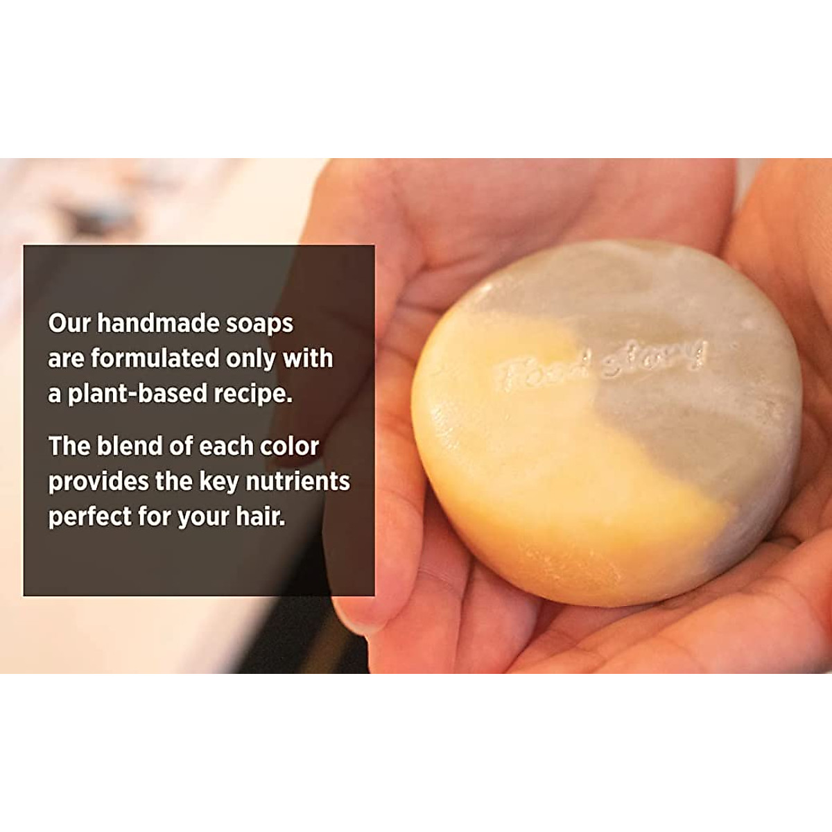 Food Story for Hair - AVOCADO Shampoo Bar for DRY scalp and hair Low pH Vegan Refreshing surfate free waterless shampoo soap bar