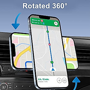 Magnetic Wireless Car Charger Vent Mount for Mag-Safe iPhone 14/14 Pro/13 Pro Max/12/12 Pro/Mini/Pro Max Magnet Car Charger 15W Mag Safe Phone Holder Stand Wireless Charging Air Vent Mount Charger