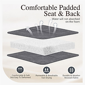 Sophia & William Patio Dining Chairs Metal Swivel Chairs Padded Textilene Set of 2 Outdoor Furniture for Lawn Garden Backyard Weather Resistant