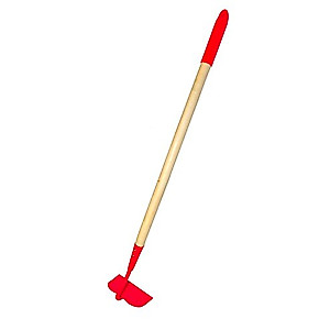 JustForKids Kids Garden Tool Set Toy, Rake, Spade, Hoe and Leaf Rake, reduced size , made of sturdy steel heads and real wood handle, 4-Piece, Multicolored, 5yr+