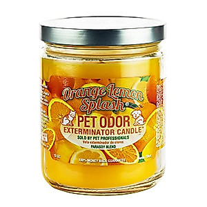 Pet Odor Exterminator Scented Candle Orange Lemon Splash - Pack of 2 - Odor Eliminating Candle Bundle with Ballard Products Car Air Freshener