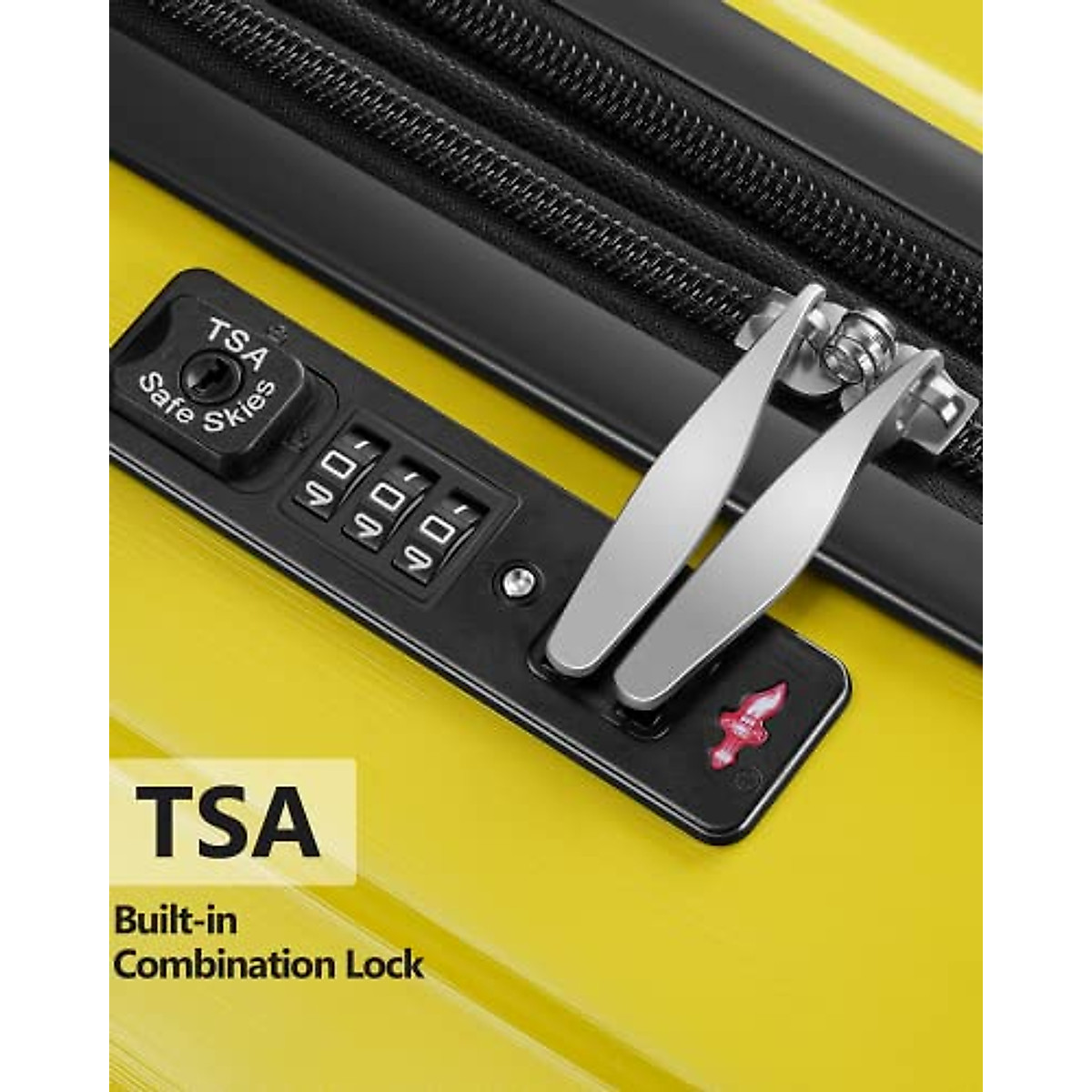 SunnyTour Luggage Sets Expandable ABS + PC Hardside Spinner Suitcase Sets 3 Piece with TSA Lock Double Wheels, Yellow