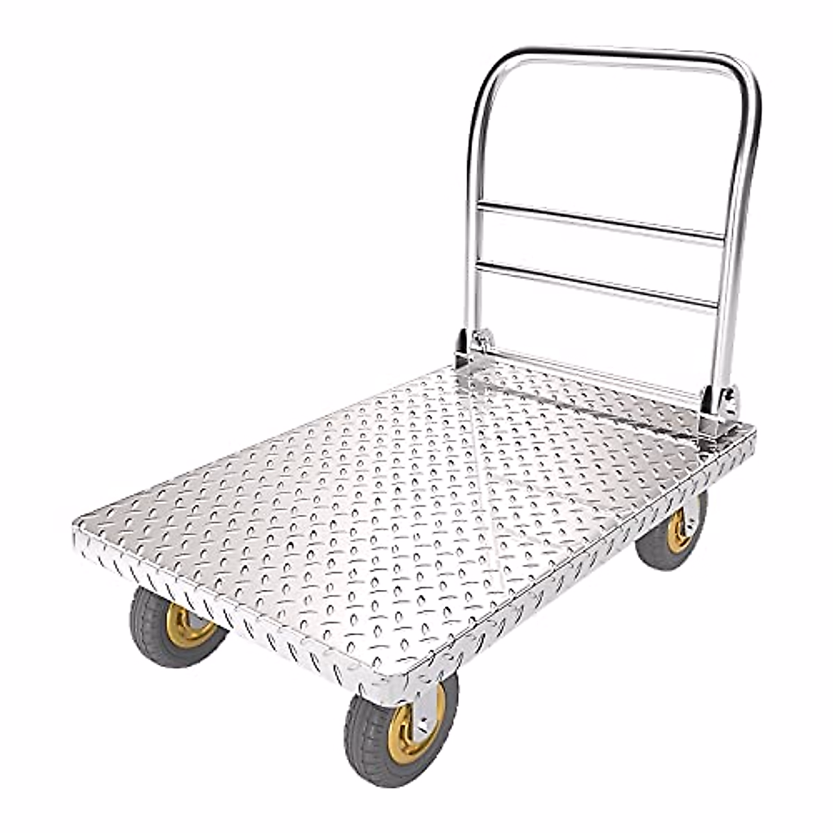 Generic Flatbed Hand Cart Folding Platform Truck Steel Chassis and Handle Moving Push Hand Truck for Warehouse Basements Rolling Flatbed Cart Easy Transport Heavy Duty Flatbed Cart (Size : 75 Mute f
