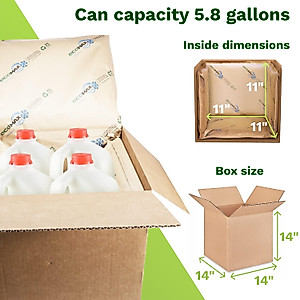 IDL Packaging 14" x 14" x 14" Insulated Shipping Box, 5.8-Gallon Capacity, Pack of 3 - Includes EcoMax™ Thermal-Paper Liners, Absorb Condensation - For Frozen Food, Meat, or Fish