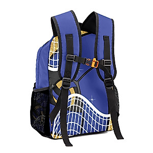 SunFancyCustom Printed Volleyball Dark Blue Backpack Personalized Daypack Laptop Travel Hiking Bag with Name