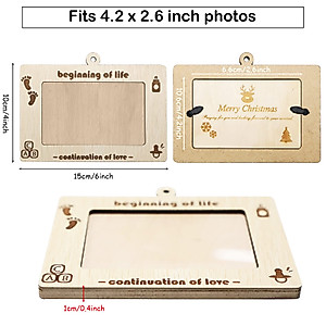 Christmas Souvenir Decorations Wooden Sonogram Picture Frame Charm Ultrasonic Frame Hanging for Friends, Parents and Grandparents Holiday Gifts