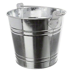American Metalcraft PTUB87 Natural Galvanized Steel Pail with Handle, 1.16-Gallon, 8" Diameter, Silver