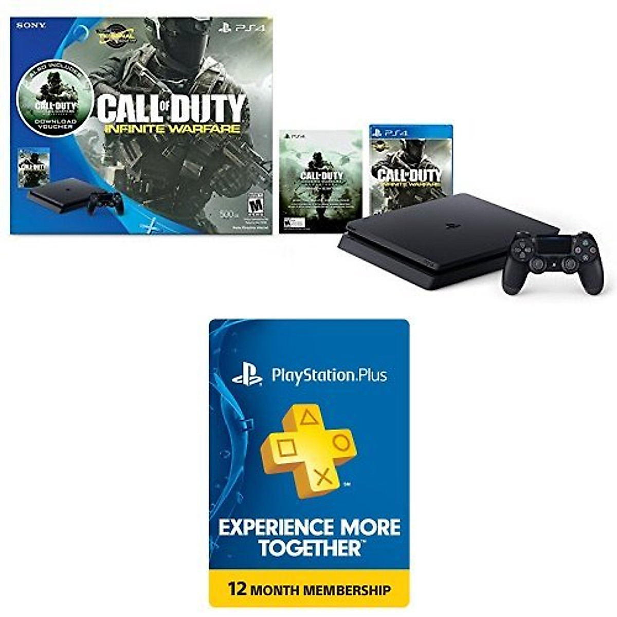 PlayStation 4 Slim 500GB Call of Duty Infinite Warfare Bundle + 12 Month PlayStation Plus Membership