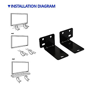Suixing Universal Wall Mount with Hardware Kit Sound Bar Mounts Mounting Bracket Compatible Most of Soundtouch/Soundbars Home Theater System Wall Mount Brackets-Black