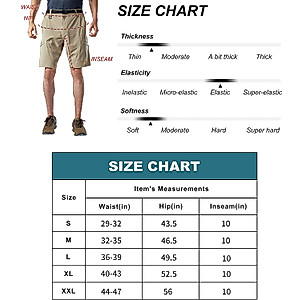 ROXJOURNEY Men's Hiking Shorts Quick Dry Lightweight Outdoor Sports Hiking Shorts Stretch Quick Dry Shorts with Pockets (XX-Large, Gray)