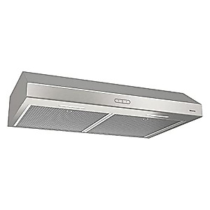 Broan-NuTone NuTone BCDF136SS Glacier Range Hood with Light Exhaust Fan for Under Cabinet, Stainless Steel, 36-Inch