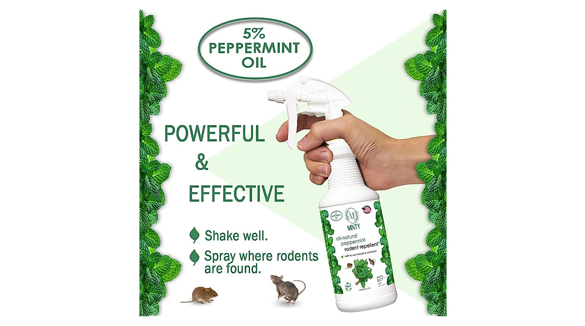 Minty Rodent Repellent - Natural 5% Peppermint Spray