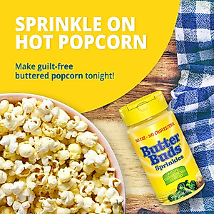 Butter Buds Sprinkles Butter Flavored Granules - Low Calorie, Fat-Free Butter Spray Alternative for Healthy Snacks and Meals, Lightly Salted Butter Popcorn Seasoning, 2.5 Oz (Pack of 3)