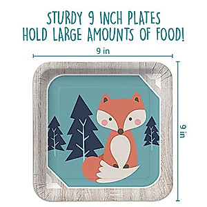 Woodland Animal Birthday Party Supply Set | Super Cute, All-In-One 120 Piece Set Includes Plates, Cups, and Napkins | Serves 24 Guests | Forest Creature Theme Perfect for Birthdays or Baby Showers