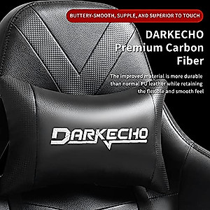 Darkecho Gaming Chair Office Chair with Footrest Massage Racing Computer Ergonomic Chair Leather Reclining Desk Chair Adjustable Armrest High Back Gamer Chair with Headrest and Lumbar Support Black