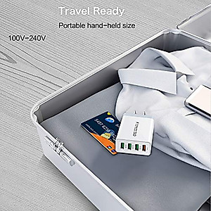 Boxeroo Fast Charge 3.0 Wall Charger 2Pack, 4-Port USB Plug Block Phone Charging Adapter Compatible for Galaxy S10+ S9+ Note 10+ Note 9+ Note 8, G6 V30, HTC 10, iPhone 11 Pro Max XS Max XR X 8 7 Plus