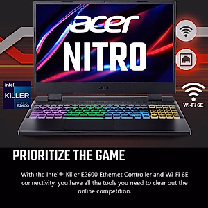 acer Nitro 5 Gaming Laptop 2023 Newest, 15.6" QHD 165Hz Display, AMD Ryzen 7 6800H Processor, NVIDIA GeForce RTX 3070 Ti Graphics, 64GB DDR5 RAM, 2TB SSD, Wifi6, Bluetooth, Windows 11 Home