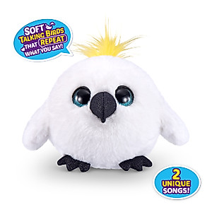 Pets Alive Chirpy Birds (White Cockatoo) by ZURU, Electronic Pet That Speaks, Giant Surprise Egg, Stickers, Comb, Fluffy Clay, Bird Animal Plush for Girls