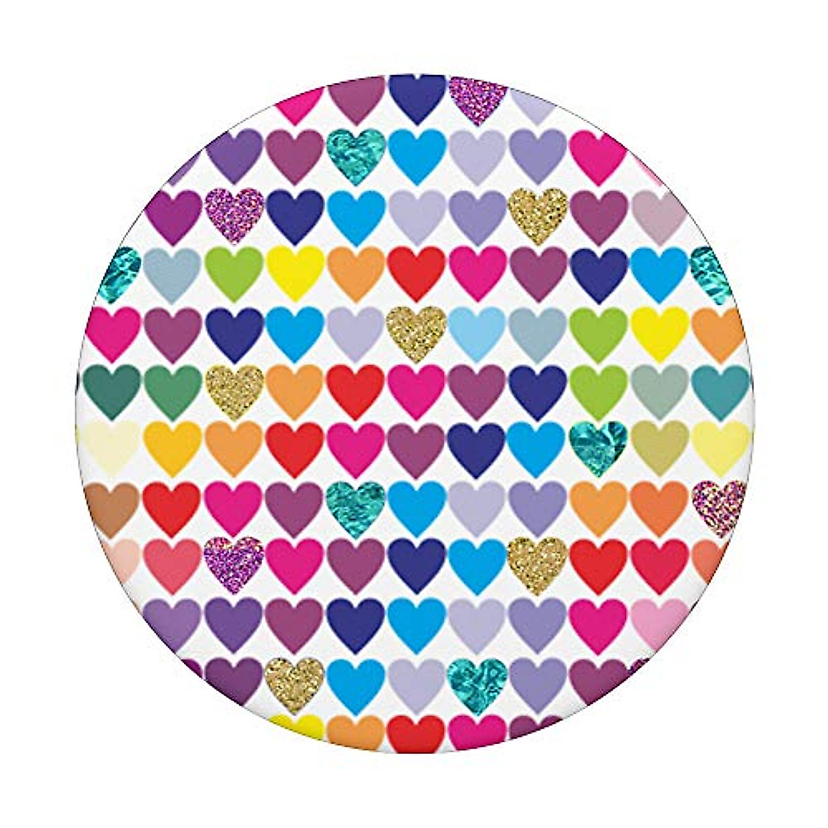 Rainbow Heart Design Girls ~ Cute Girly Pink Purple Teal PopSockets PopGrip: Swappable Grip for Phones & Tablets