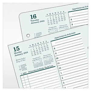 FranklinCovey - Original One Page Per Day Ring-Bound Planner (Classic, Jan 2024 - Dec 2024)