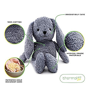 Thermal-Aid Zoo — Baxter The Bunny — Kids Hot and Cold Pain Relief Heating Pad Microwavable Stuffed Animal and Cooling Pad — Easy Wash, Natural Sleep Aid — Pregnancy Must-Haves for Baby First Aid Kit