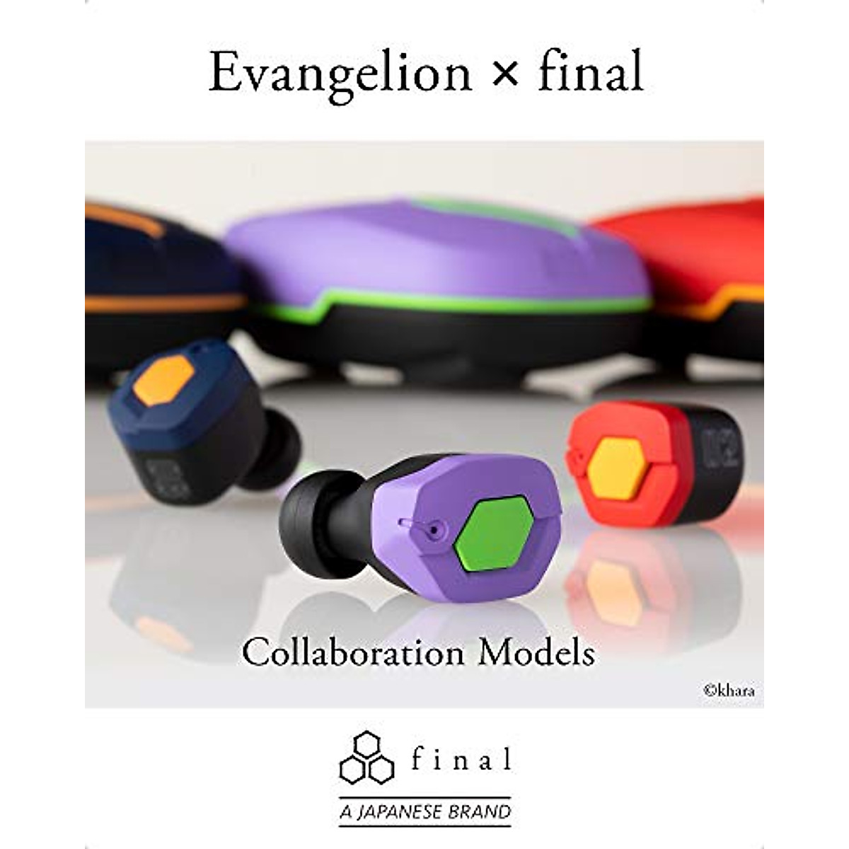Final Audio True Wireless Earbuds Bluetooth Headphones with Charging Case. Earphones with Built-in Mic and Hands Free Touch Controls for iPhone & Android. Evangelion (Red)