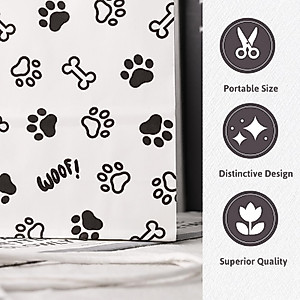 Shindel 24PCS Party Favor Bags, Kraft Paper Retail Grocery Bags Paw Prints Gift Bags with Handles for Christmas Children's Day Boys Girls 5.5 x 2.8 x 7.9 inch