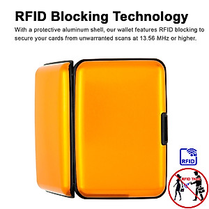 Kaabao Credit Card Holder, RFID Blocking Metal Card Wallet for Women Men Slim ID Card Holders Protector Aluminum Business Hard Case (Gold)