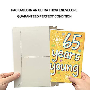 Happy 65th Birthday Card | Made in America | Eco-Friendly | Thick Card Stock with Premium Envelope 5in x 7.75in | Packaged in Protective Mailer | Prime Greetings