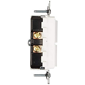 Leviton 5627-W 20 Amp, 120/277 Volt, Decora Single-Pole / Single-Pole AC Combination Switch, Commercial Grade, Grounding, White