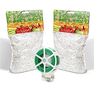 RC SLL Garden Trellis Netting 5×15FT 2-Pack,Heavy-Duty Polyester Trellis Net for Climbing Plants Outdoor,Plant Supporting Net for Vine Plants,Hydroponics Garden Climbing Net,Bonus One Twist Tie
